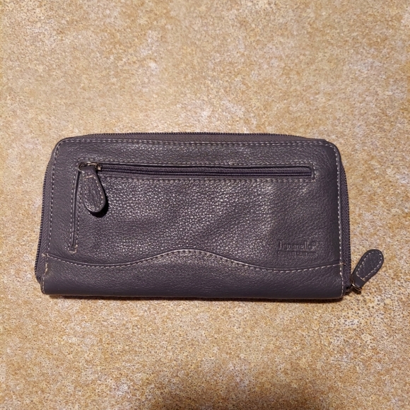 Tignanello | Bags | Tignanello Genuine Leather Zip Around Wallet Gray ...
